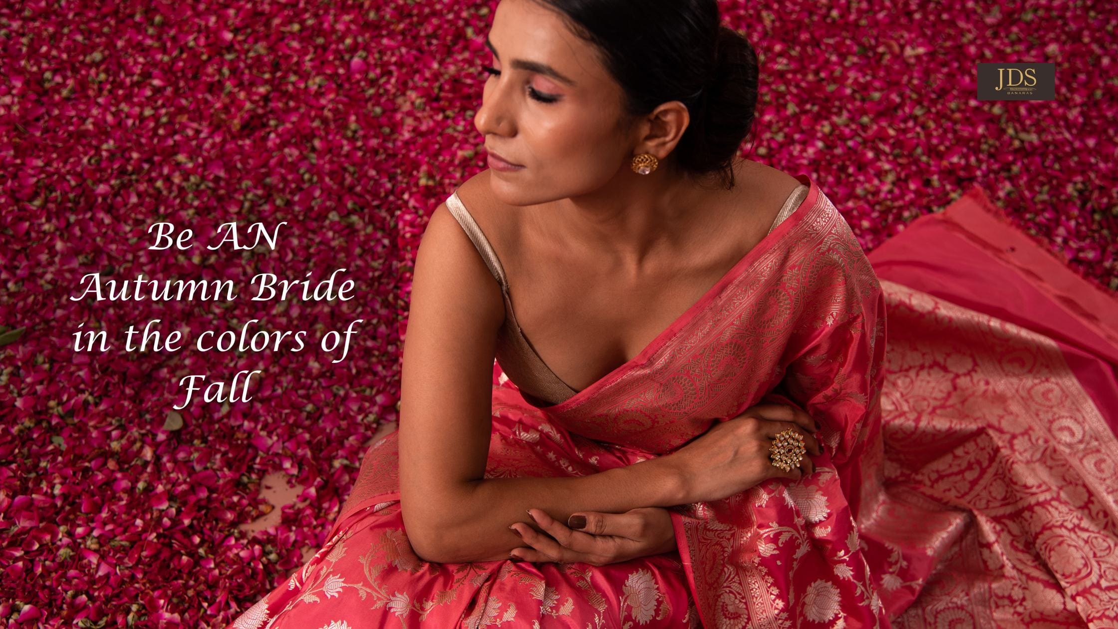 Bridal Banarasi Sarees for winter wedding - Autumn Bride and colors of Fall